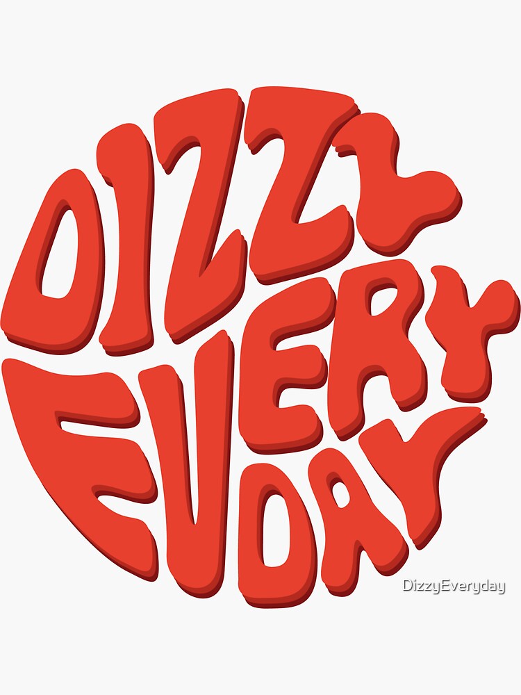 "(RED) Dizzy Everyday 70s Groovy Logo" Sticker for Sale by ...