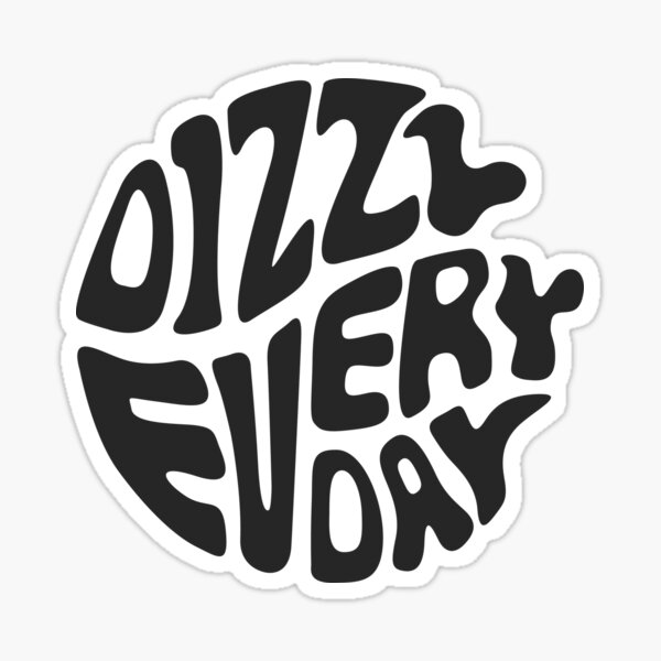 "(DARK) Dizzy Everyday 70s Groovy Logo" Sticker by DizzyEveryday ...