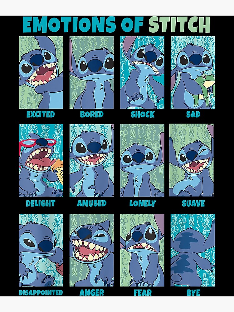 "Lilo & Stitch Emotions Of Stitch Panels " Poster for Sale by ...