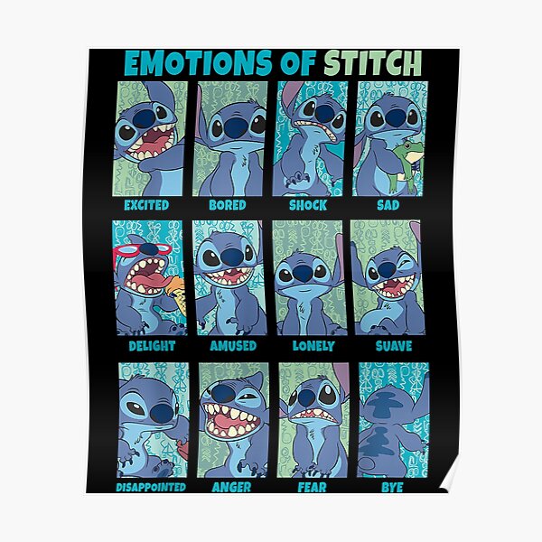 "Lilo & Stitch Emotions Of Stitch Panels " Poster for Sale by ...