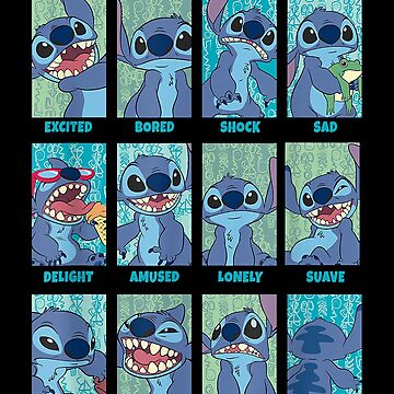 "Lilo & Stitch Emotions Of Stitch Panels " Poster for Sale by ...
