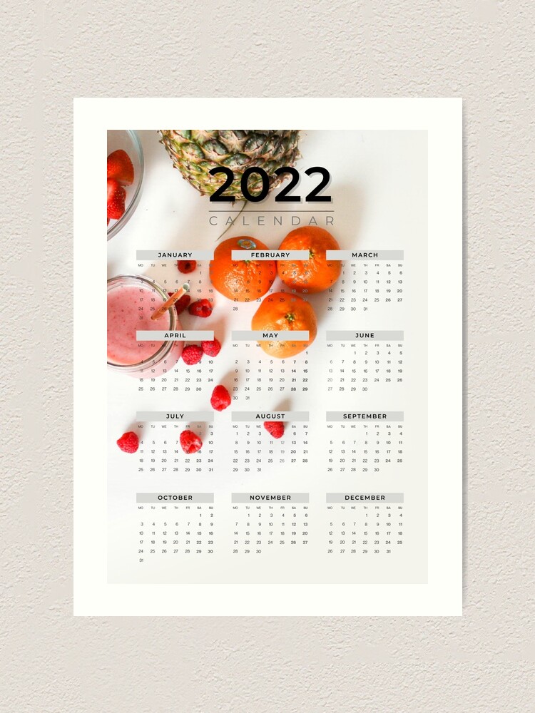 "2022 Calendar Pineapple berries" Art Print for Sale by Mgdevo | Redbubble