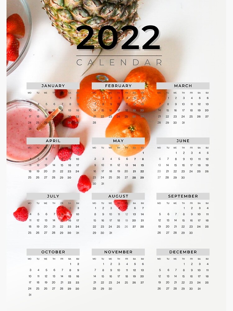 "2022 Calendar Pineapple berries" Art Print for Sale by Mgdevo | Redbubble