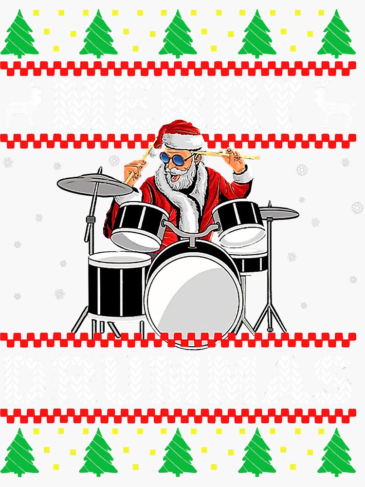 "Merry Drummas Funny Drummer Santa" Sticker by unassertive19 | Redbubble