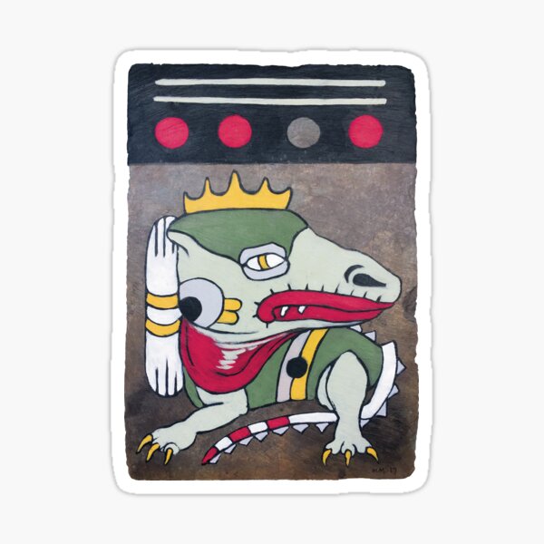 "Mayan Lizard King" Sticker for Sale by MaggiesMuse | Redbubble