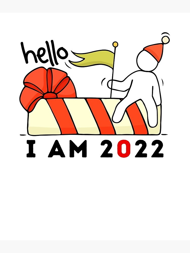 "Hello ! I Am 2022 Happy New Year Snowman Gift Box Design." Poster for ...