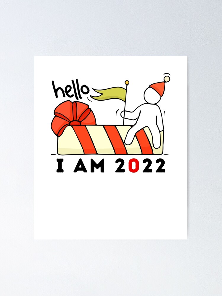 "Hello ! I Am 2022 Happy New Year Snowman Gift Box Design." Poster for ...