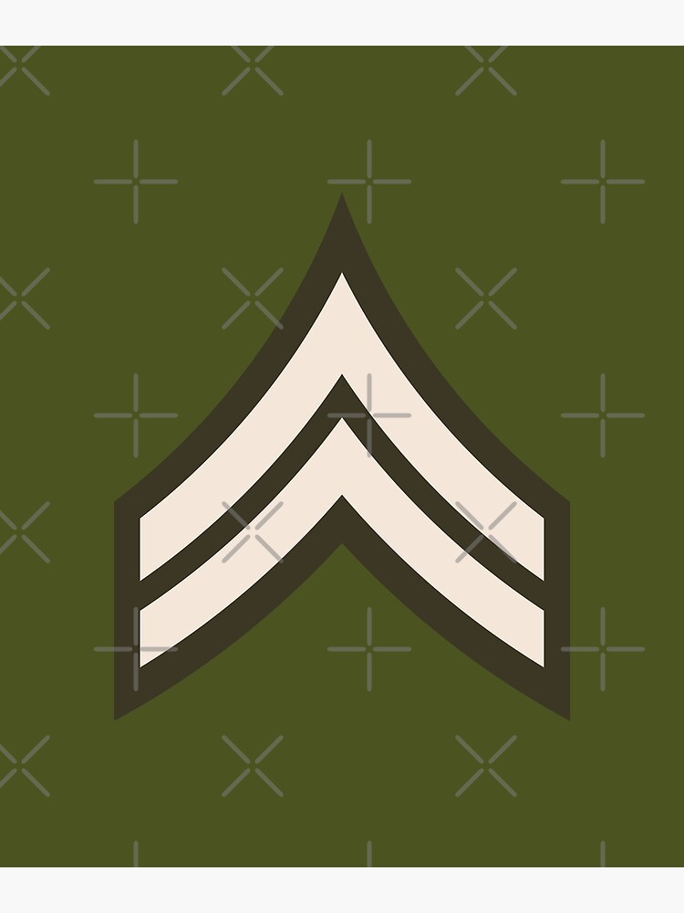 Poster « CAPORAL DE L'ARMÉE AMÉRICAINE CPL STRIPES RANG E-4 », par ...