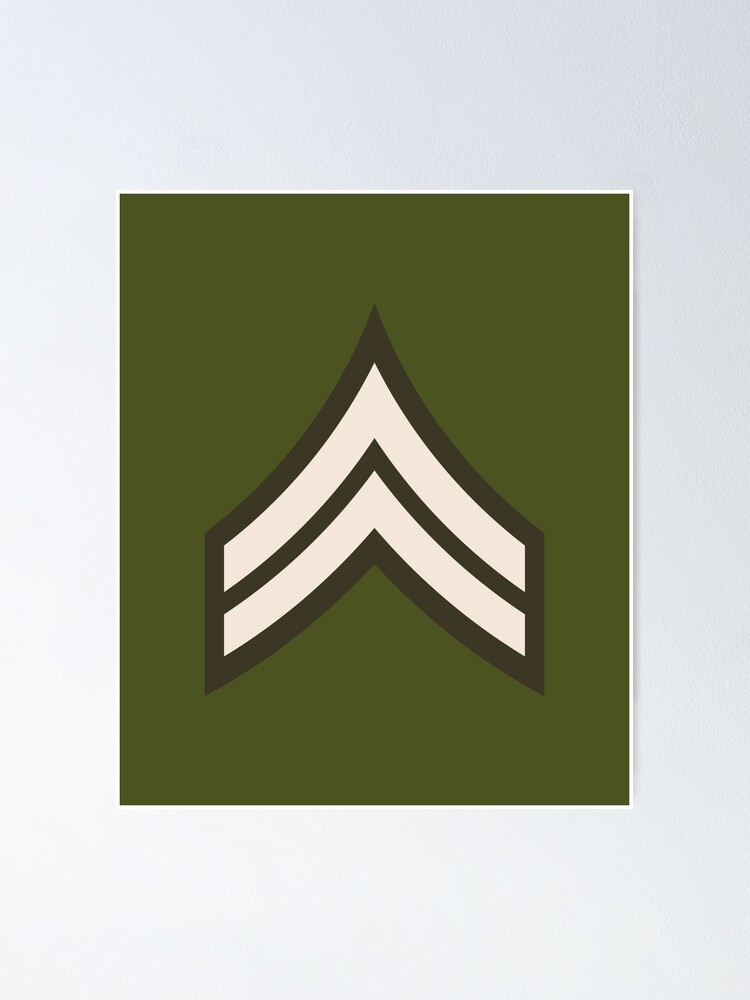 Poster « CAPORAL DE L'ARMÉE AMÉRICAINE CPL STRIPES RANG E-4 », par ...