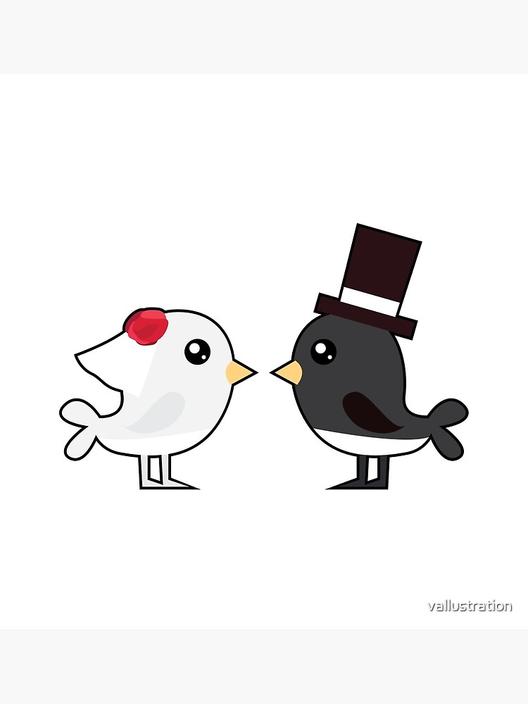 "Cute couple wedding birds" Canvas Print for Sale by vallustration ...