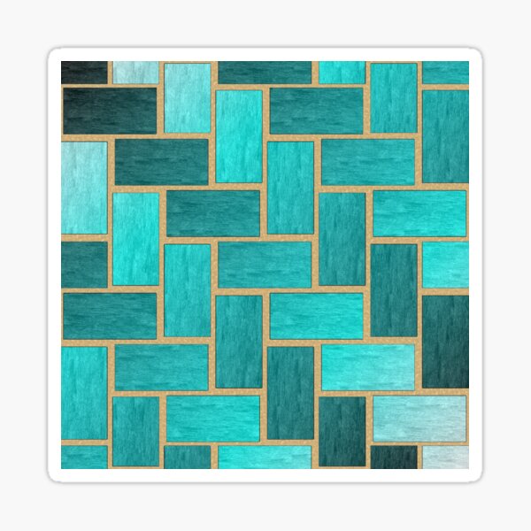 "Teal Tile Pattern - BKLDesign" Sticker for Sale by BKLDesigns | Redbubble