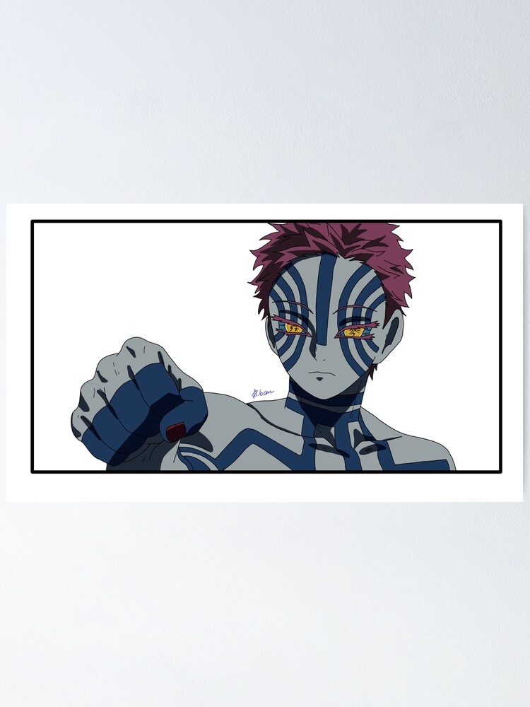 "Akaza Design" Poster by hatefulstarlord | Redbubble