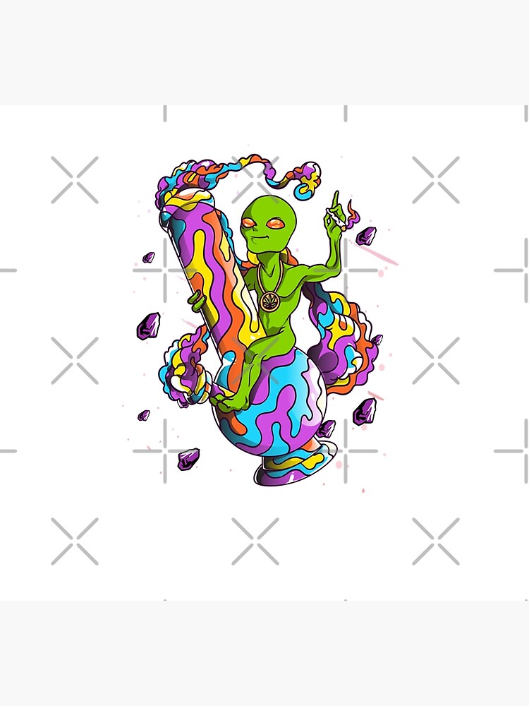 "Alien Riding A Bong In Space Smoking A Joint Space Bong Hoodie" Poster ...