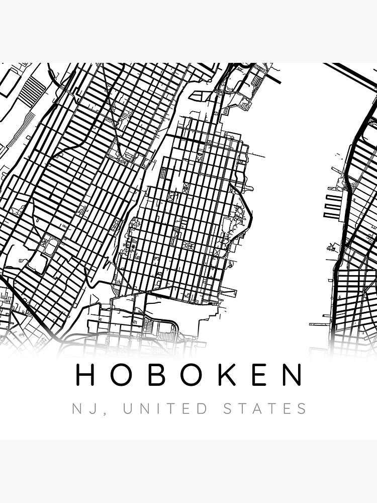 "Hoboken map minimalist in black and white" Sticker for Sale by ...