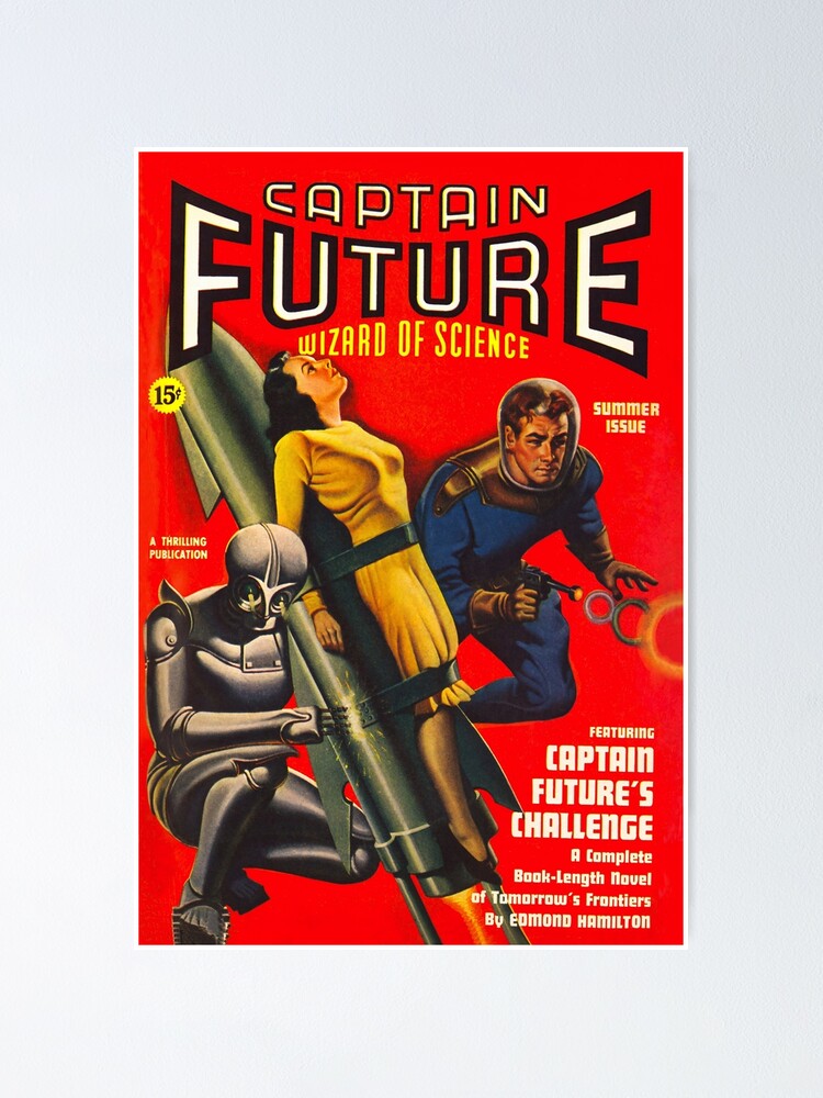 "Captain Future Wizard of Science Pulp Comic Magazine 1950s" Poster by ...