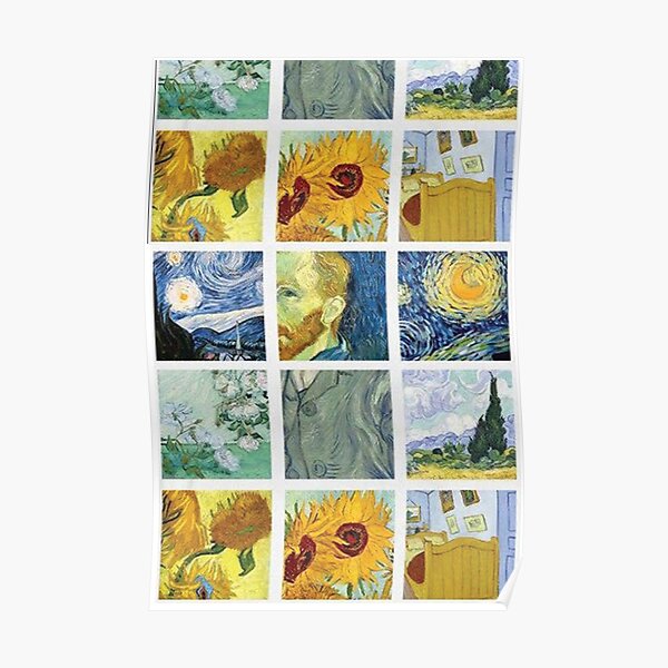 "Vincent Van Gogh Painting Grid" Poster for Sale by animateastory ...