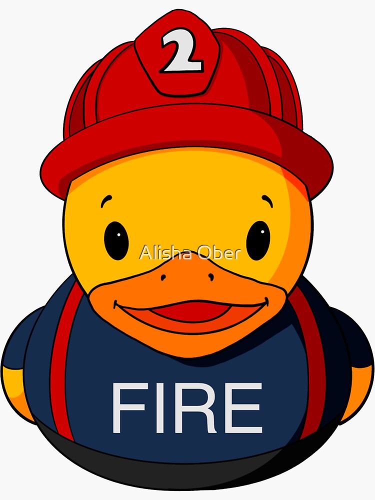 "Fire Chief Rubber Duck" Sticker for Sale by alishaober | Redbubble