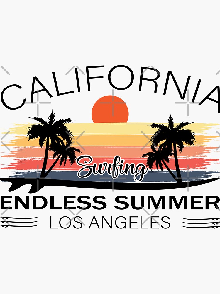 "Surfing California, Los Angeles Beach | VSCO Aesthetic" Sticker by ...