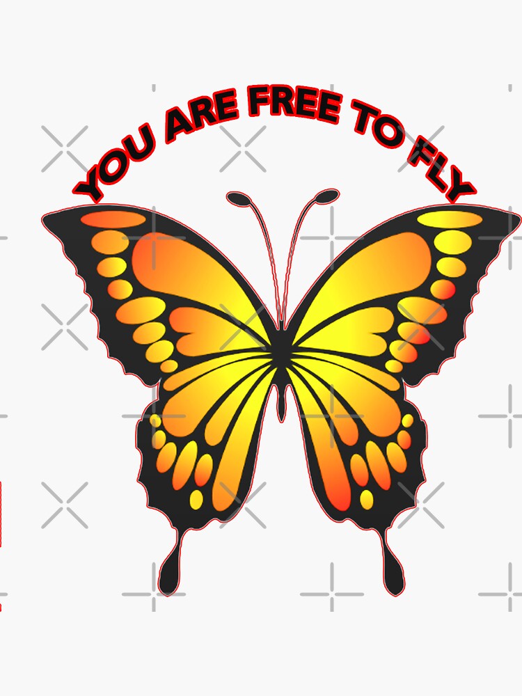 "YOU ARE FREE TO FLY" Sticker for Sale by creativelittleo | Redbubble