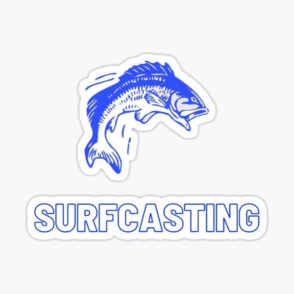"Surfcasting fishing beach design blue" Sticker by AmonRa16 | Redbubble
