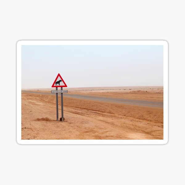 "Road sign warning hyenas" Sticker for Sale by Leni-W | Redbubble