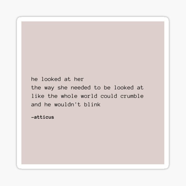 "beautiful atticus poetry -purple" Sticker for Sale by victoriousthing ...