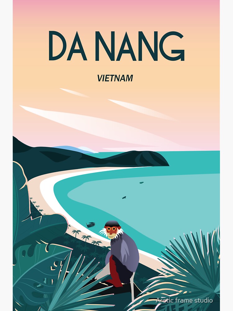 "Da Nang Vietnam travel poster" Sticker for Sale by Caravanstudio ...