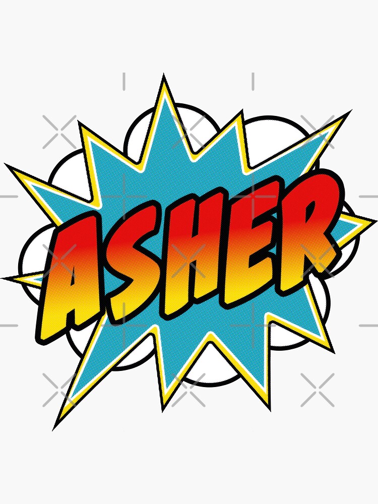 "Boys Asher Comic Book Superhero Name" Sticker for Sale by Rixta82 ...
