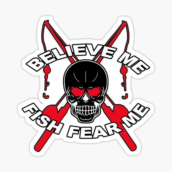 "Believe me Fish Fear me" Sticker for Sale by catalin87 | Redbubble