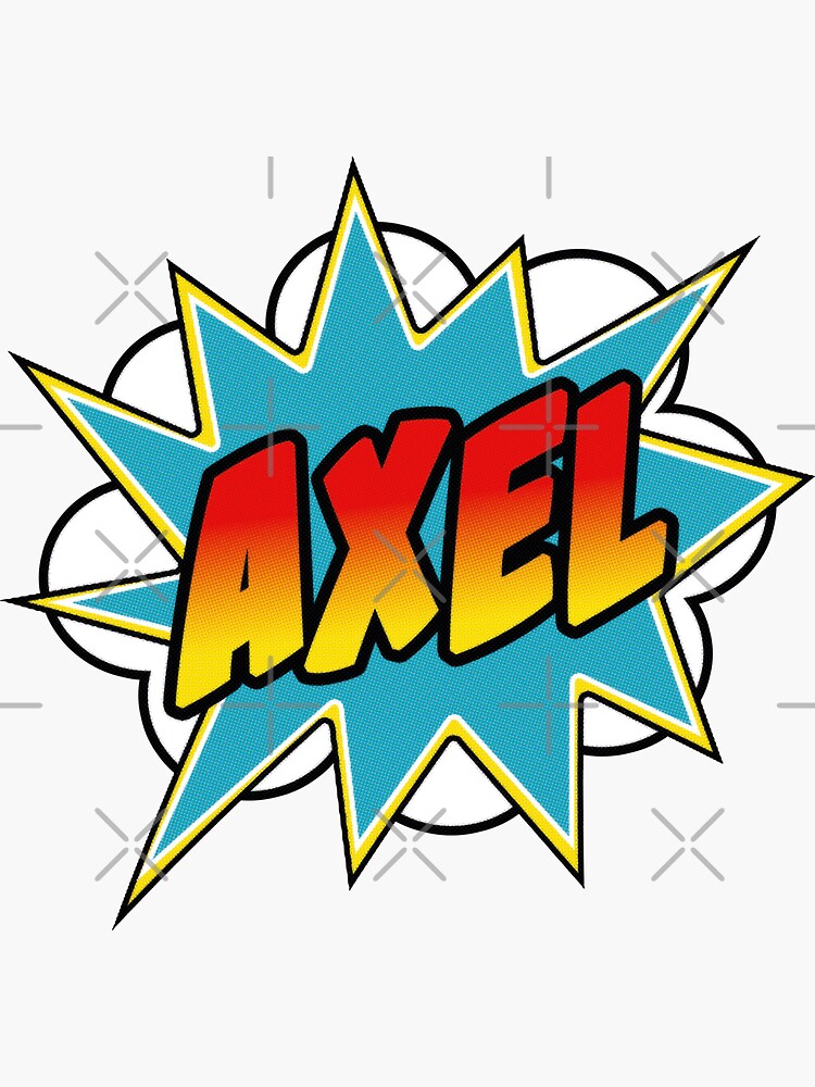 Pegatina «Nombre del superhéroe del cómic Axel para niños» de Rixta82 ...