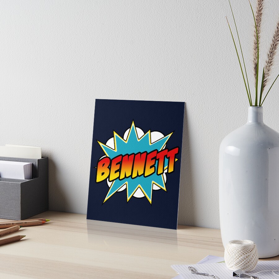 "Boys Bennett Comic Book Superhero Name" Art Board Print for Sale by ...