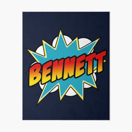 "Boys Bennett Comic Book Superhero Name" Art Board Print for Sale by ...