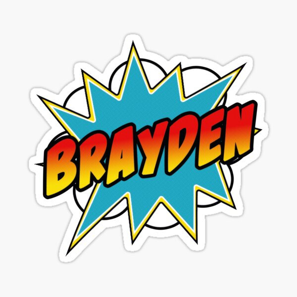 "Boys Brayden Comic Book Superhero Name" Sticker for Sale by Rixta82 ...