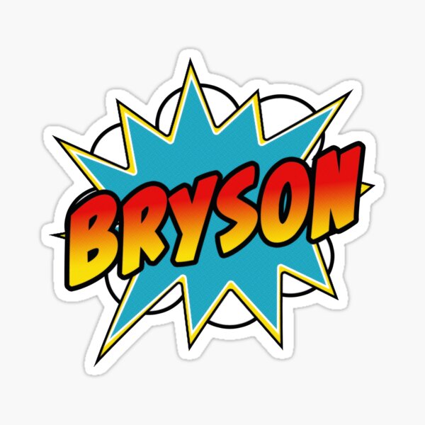 Pegatina «Nombre del superhéroe del cómic Bryson para niños» de Rixta82 ...