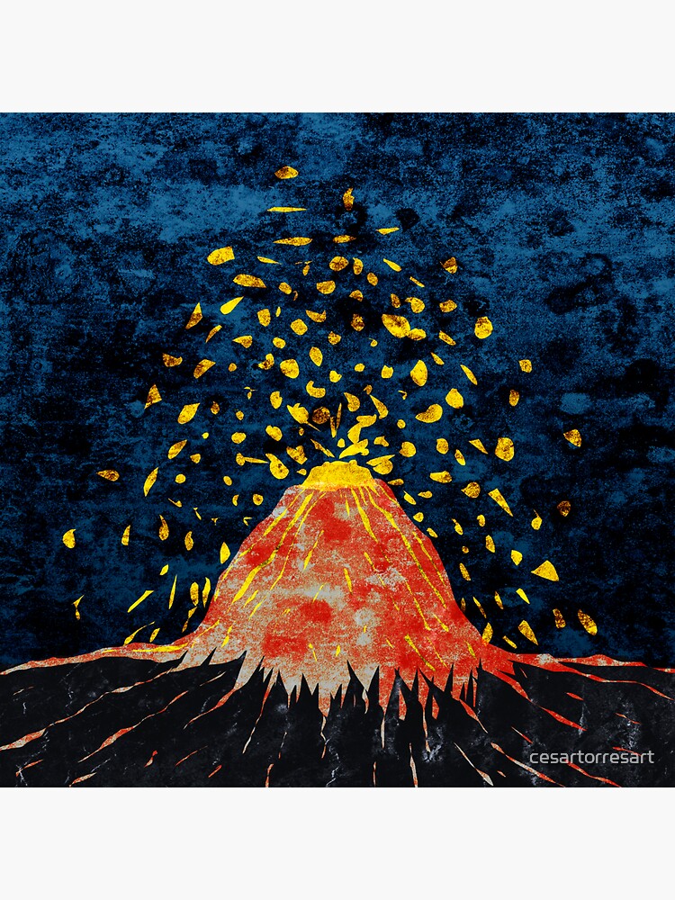 "Volcano Eruption" Sticker for Sale by cesartorresart | Redbubble