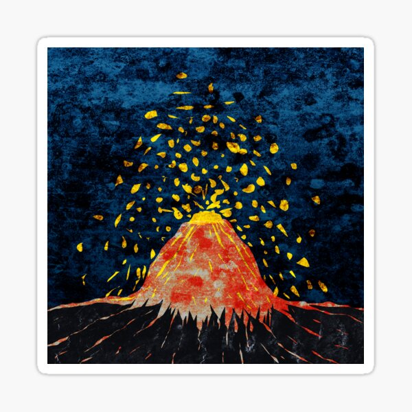 "Volcano Eruption" Sticker by cesartorresart | Redbubble
