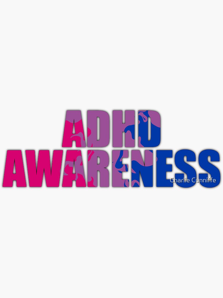 "Bisexual ADHD Awareness" Sticker for Sale by GingerOctopus | Redbubble