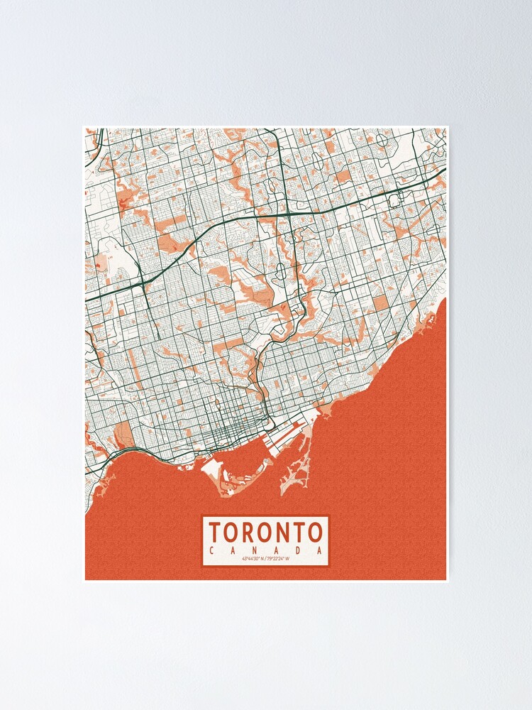 "Toronto City Map of Ontario, Canada - Bohemian" Poster for Sale by ...