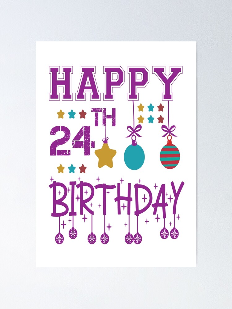 Póster « Feliz cumpleaños número 24» de Designhub14 | Redbubble