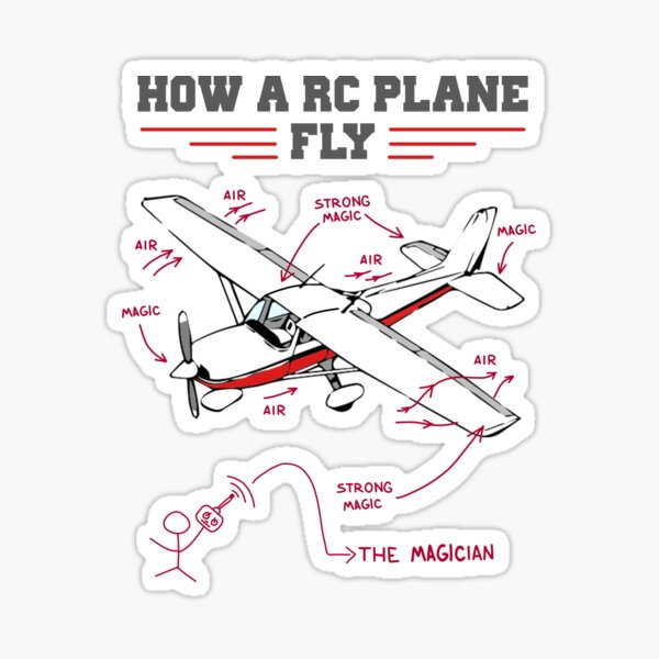 "RC Plane Remote Controlled Model Funny Diagram" Sticker for Sale by ...