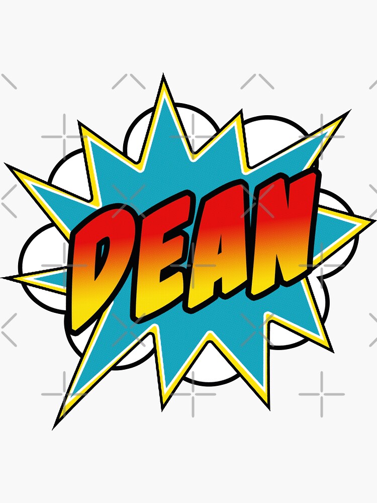 "Boys Dean Comic Book Superhero Name" Sticker for Sale by Rixta82 ...