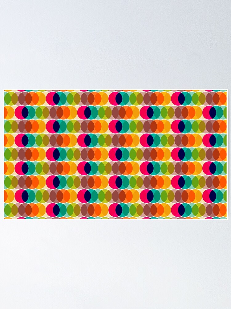 "Psychedelic Vintage 60s 70s Hippie Retro Overlay Circles" Poster for ...