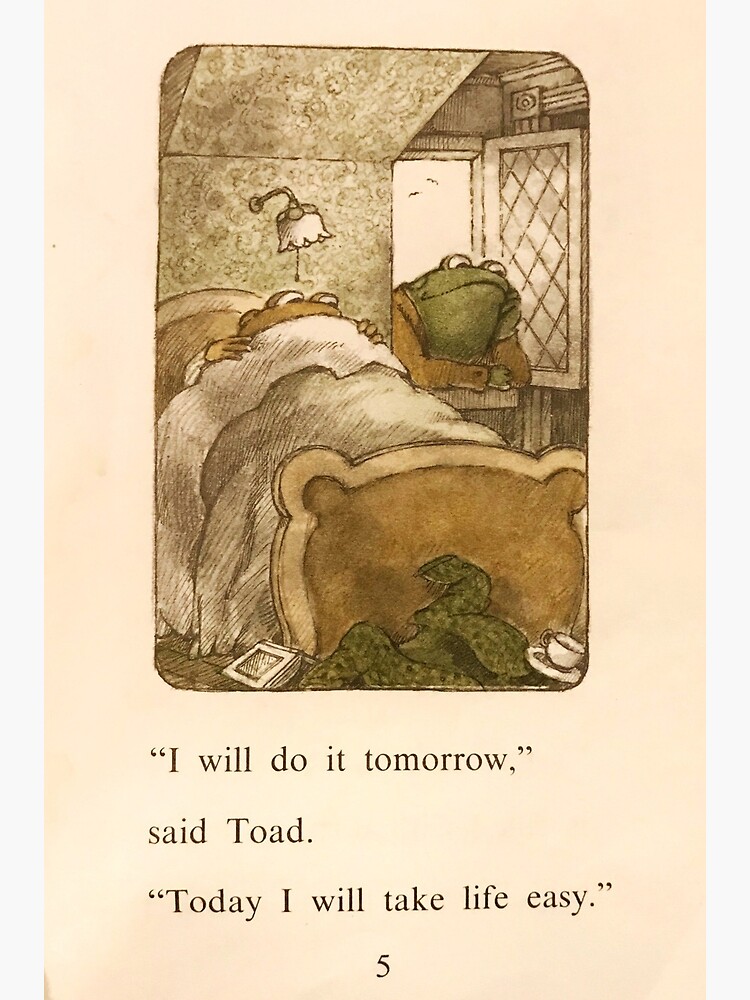 "Frog And Toad I will Do It Tomorrow" Photographic Print for Sale by Aluria | Redbubble