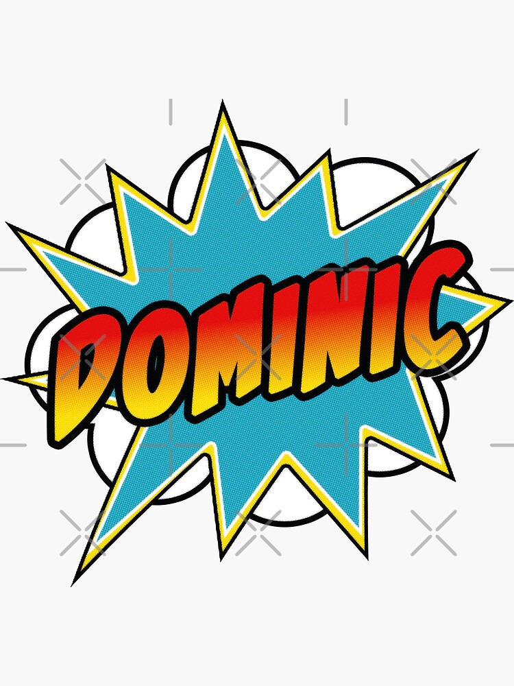 "Boys Dominic Name Comic Book Superhero" Sticker for Sale by Rixta82 ...