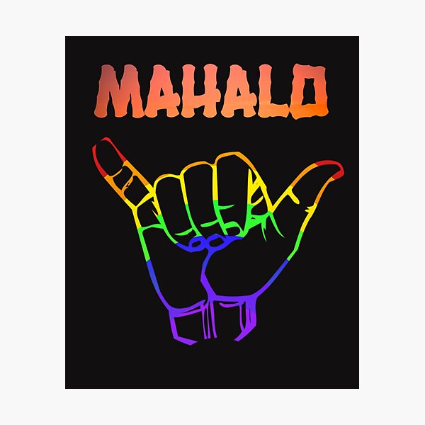 Lámina fotográfica «Señal de mano de agradecimiento Mahalo Hawaiian» de ...