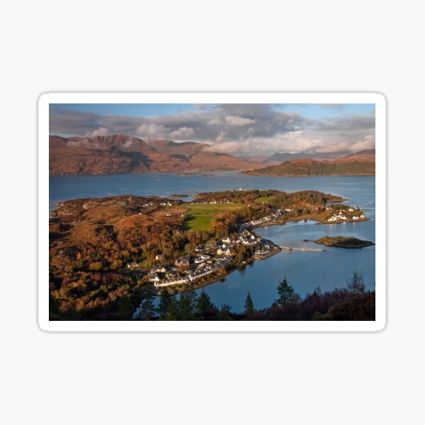 "Plockton, Applecross Hills and Loch Carron Scotland" Sticker for Sale ...