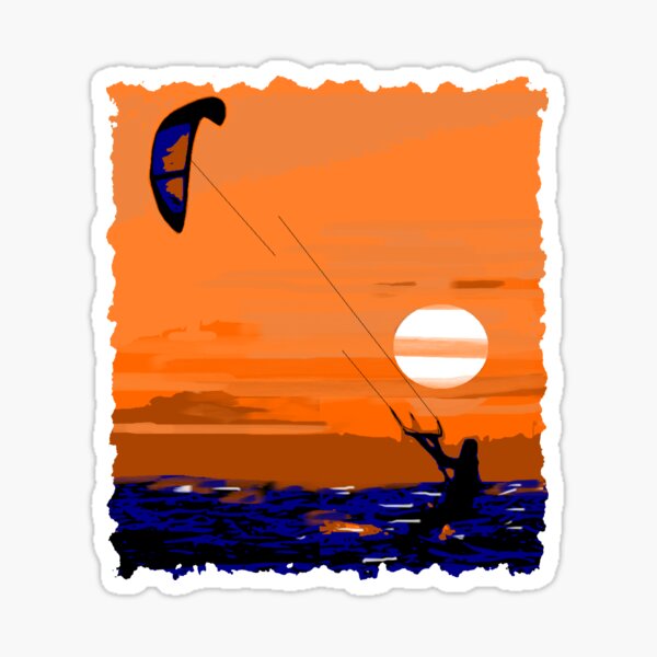 "Kite Surfing" Sticker for Sale by Grobie | Redbubble