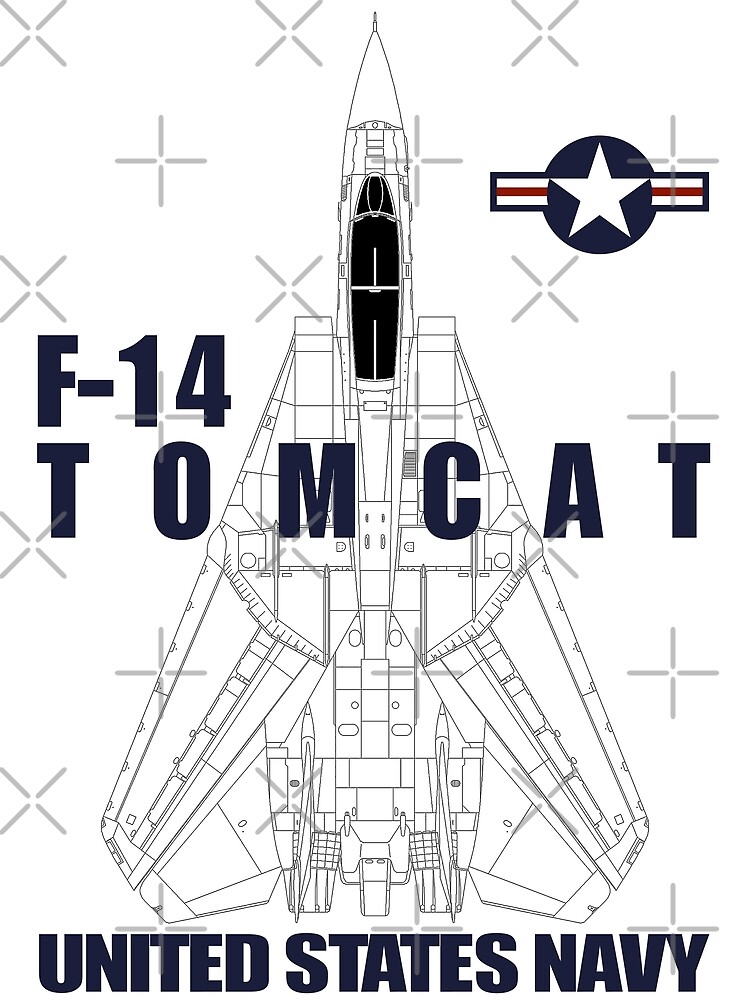 "Grumman F-14 Tomcat United States Navy Top View" Art Print for Sale by ...