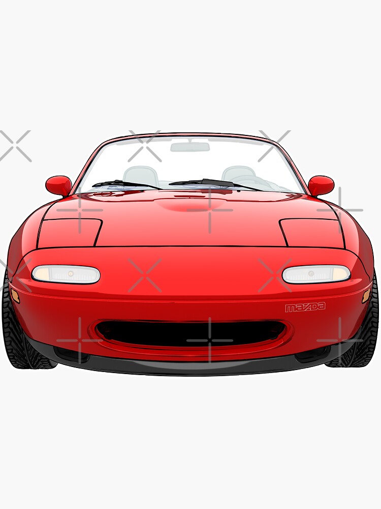 "1991 NA Classic Red Miata Sticker" Sticker for Sale by Christopher E ...
