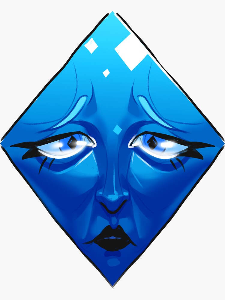 "Blue Diamond Cut Out Face" Sticker for Sale by IsaacSmithArt | Redbubble